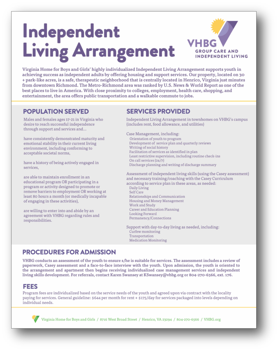 Independent Living Arrangement One Page Flyer Graphic | Virginia Home ...